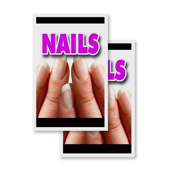 Nails (2-PACK) 24" x 36" Vinyl Decals | Sign Insert Peel & Stick Decals ...