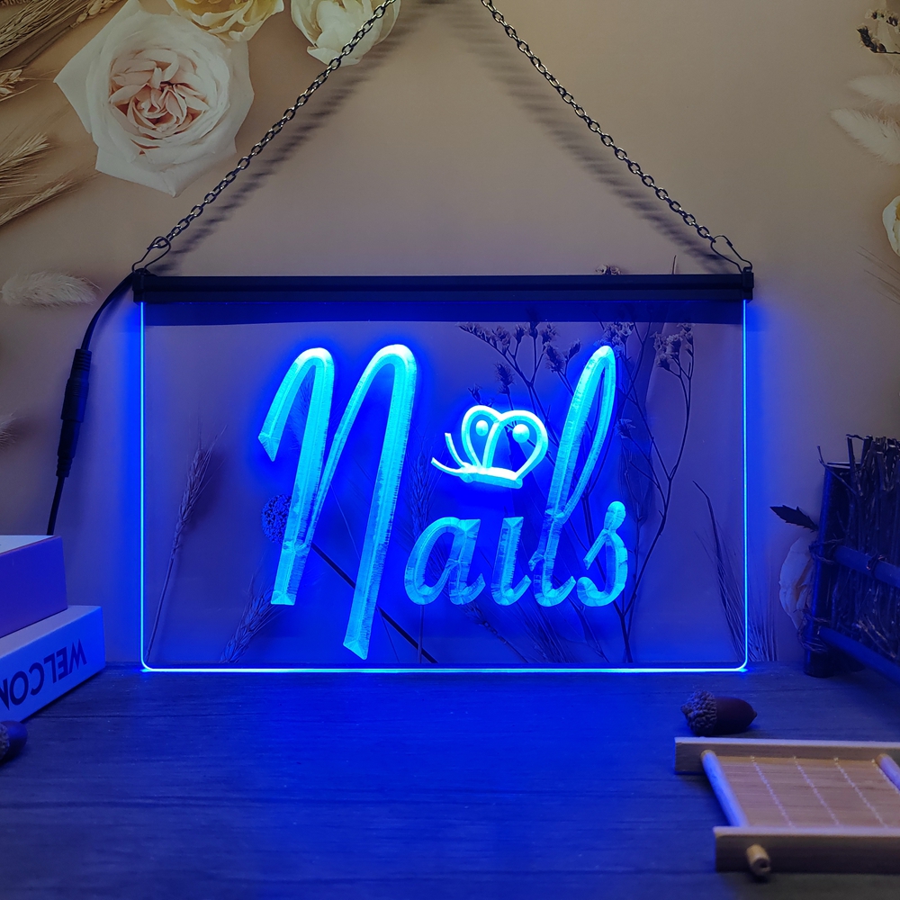 Nails Butterfly Beauty Salon Vintage LED Neon Sign-Posters,3DCarving ...