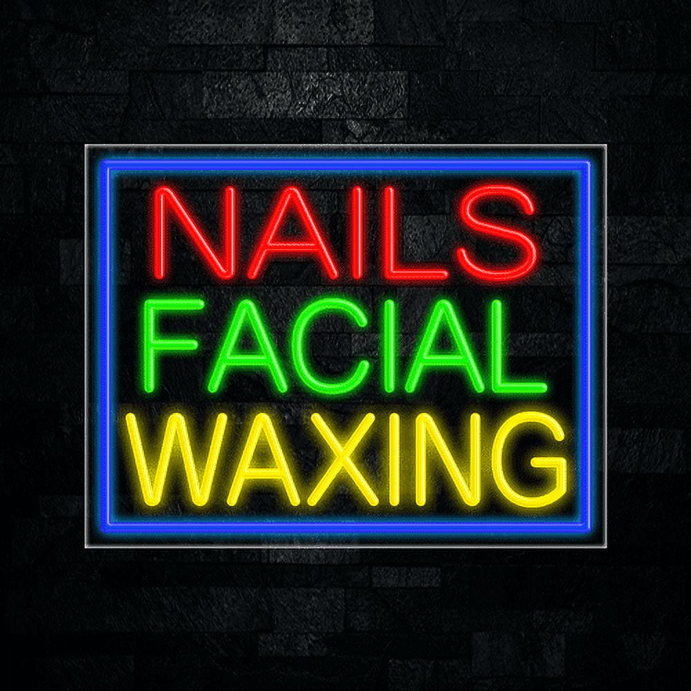 Nails Facial Waxing-LED Neon Sign 28"L x 22"H #31255 - Walmart.com