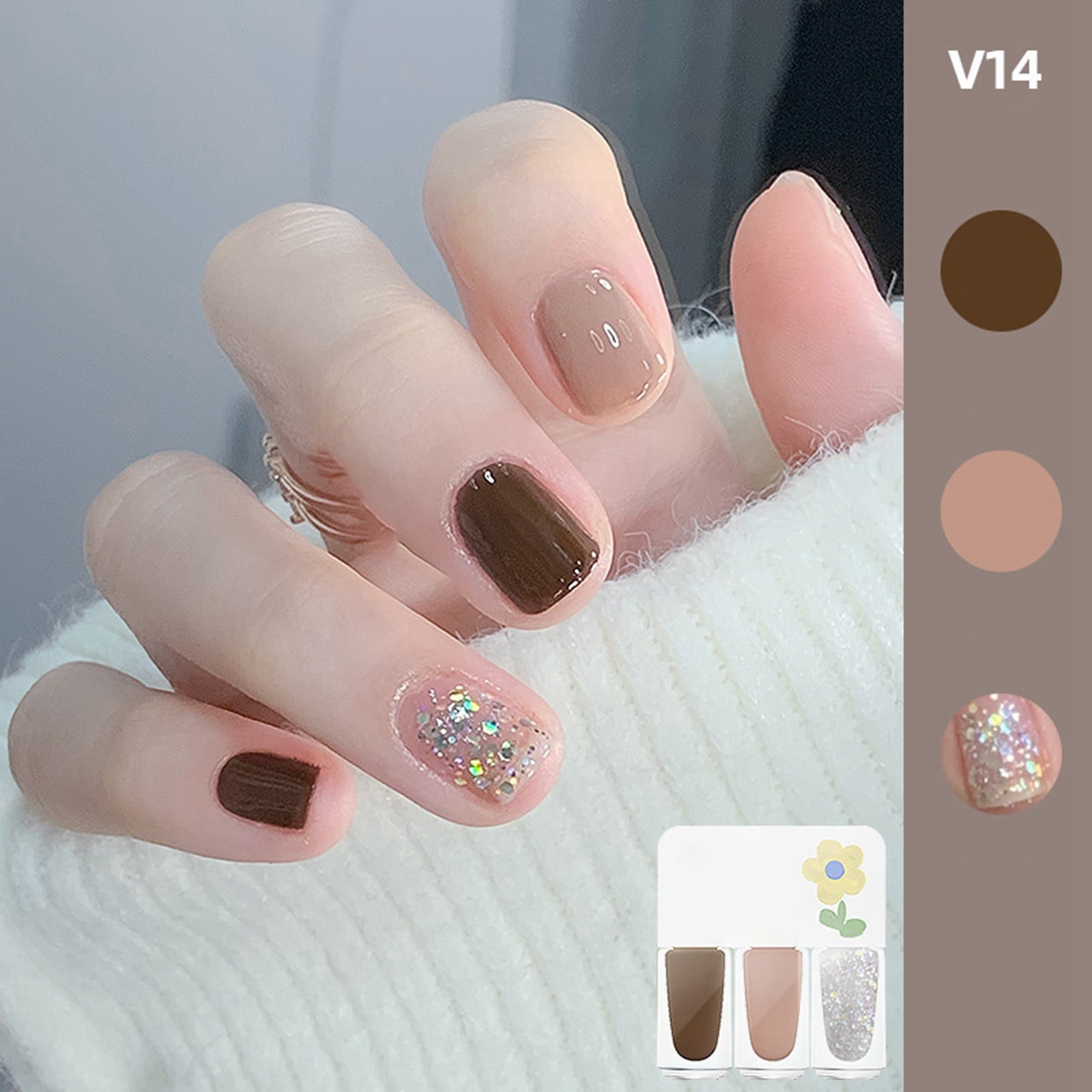 Nails Gel Three Color Nail Polish No Baking Quick Drying Set Durable ...