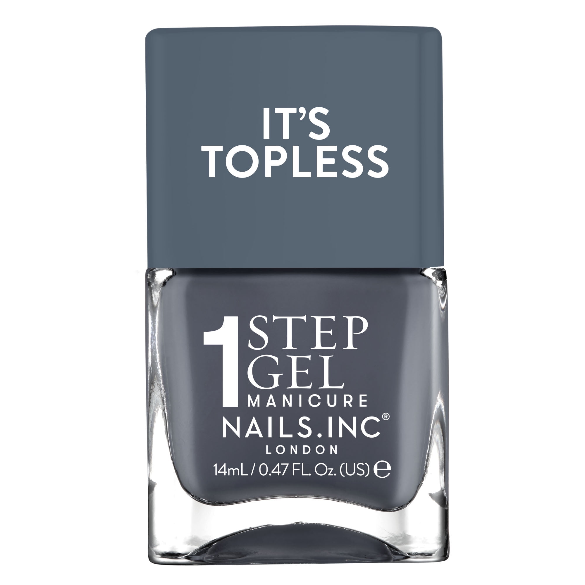 Nails Inc, 4-in-1 Gel Nail Polish, Emily Slate Grey Creme, Base Coat ...
