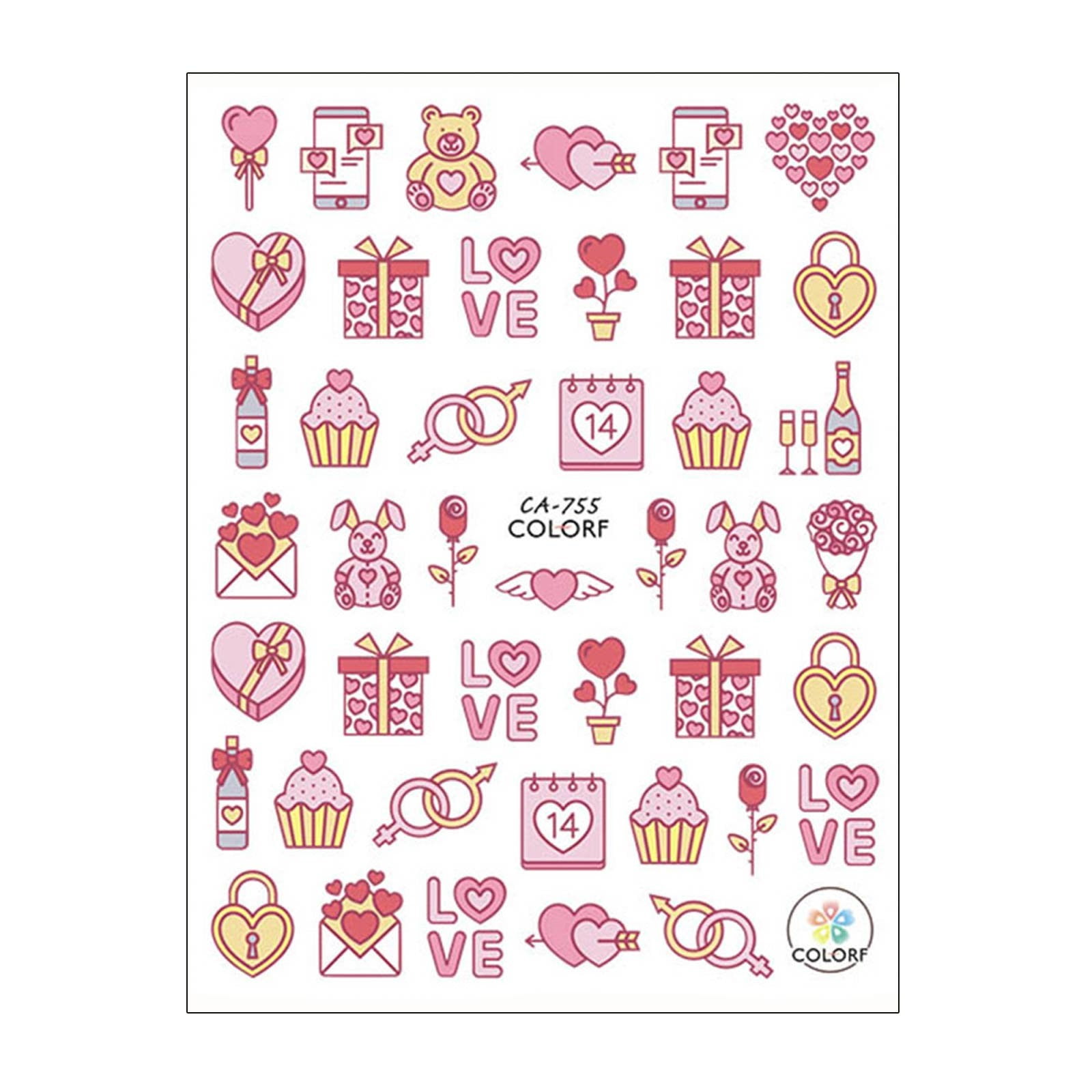 Nails for Kids 7-8 Valentine's Day Nail Sticker-3D Metallic Red ...