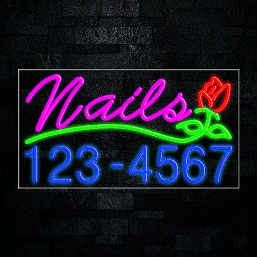 Nails-LED Neon Sign 33"L x 18"H #30366 - Walmart.com
