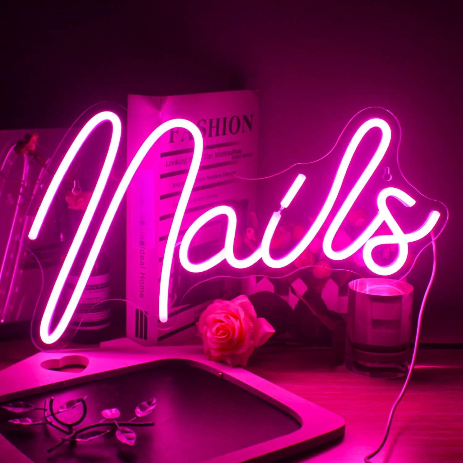 Nails Neon Sign Neon Light Up Signs for Wall Decor Neon Lights for ...