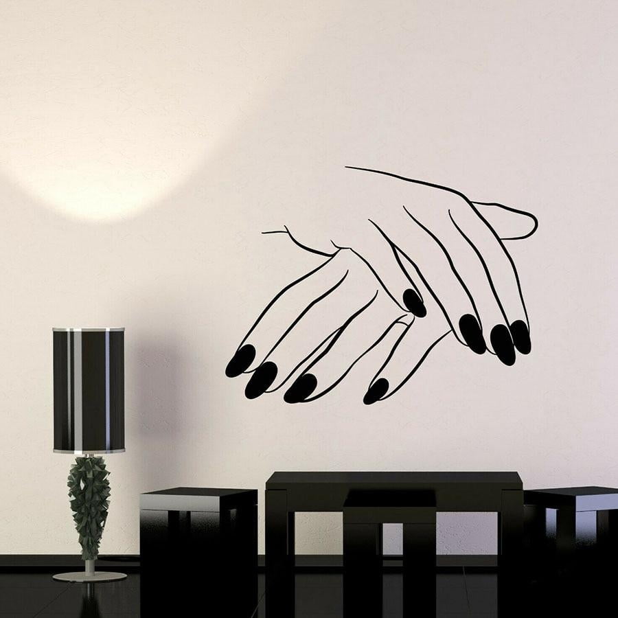 Nails Salon Vinyl Wall Decal Beauty Salon Wall Window Sticker Girl Hand ...