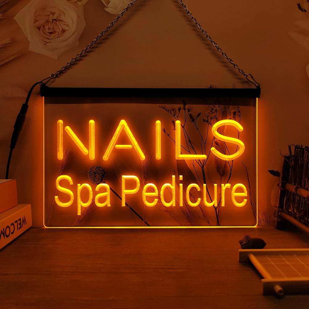 Nails Spa Pedicure Beauty Salon Vintage LED Neon Sign-Posters,3DCarving ...