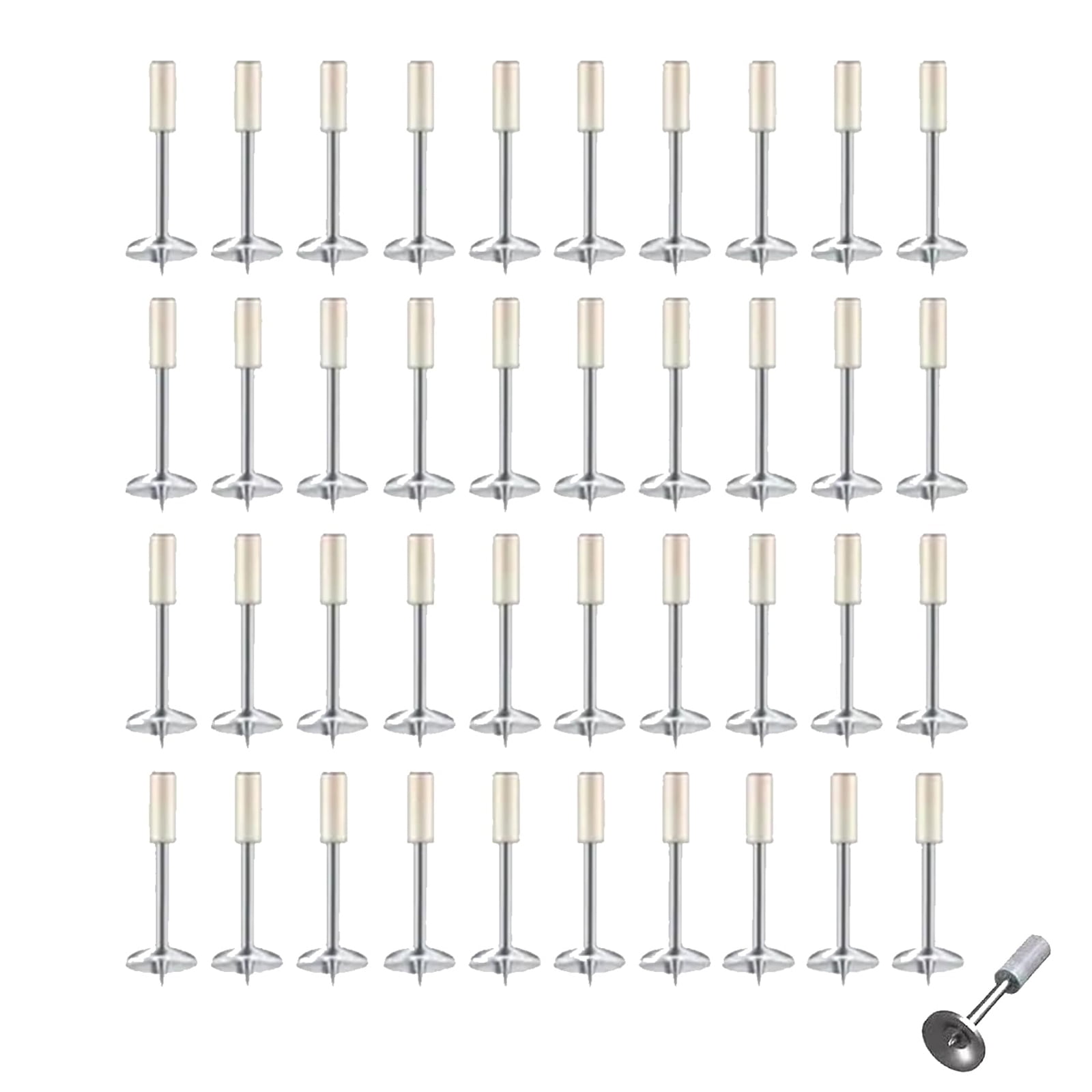 Nails for Manual Steel Nail Gun, 40 pcs Round Nails Wall Fastening Tool ...