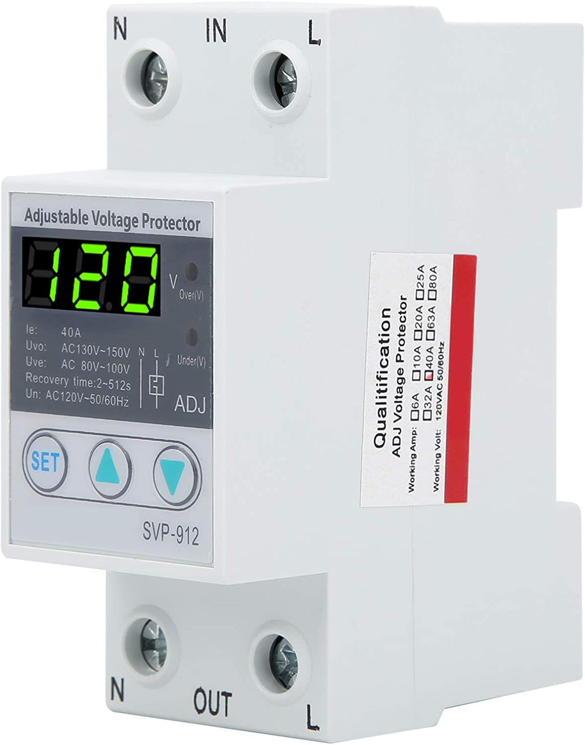 Naimatan SVP912 120VAC Self Recovery Under Voltage Protector Adjustable Voltage Protective ...