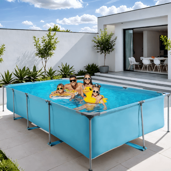 Naipo 15FT Above Ground Swimming Pool for Backyard Large Steel Frame ...