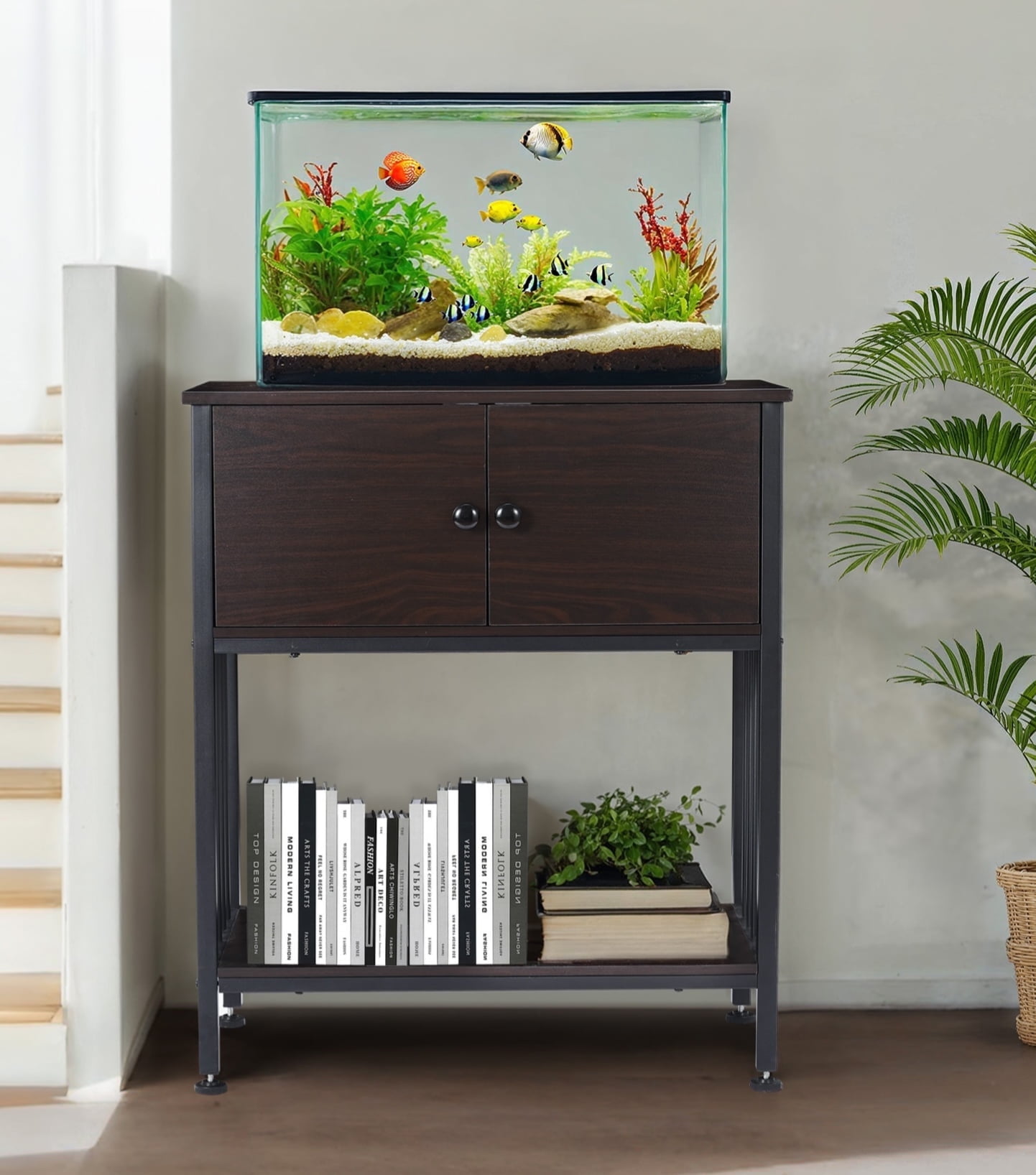 Ga 29 Gallon Metal Fish Tank Stand, Fish Stand with 2 Layers and ...