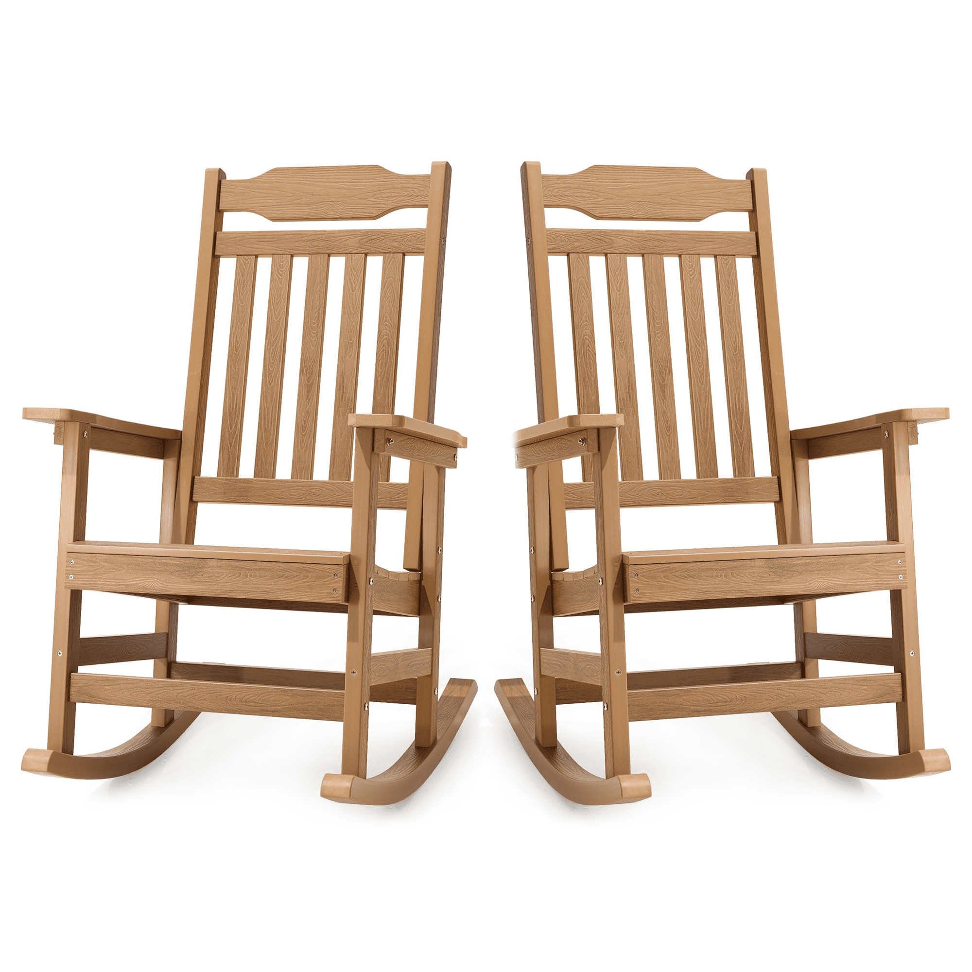 Naipo 2PCS Outdoor Rocking Chair, Patio Rocking Chair All-Weather ...