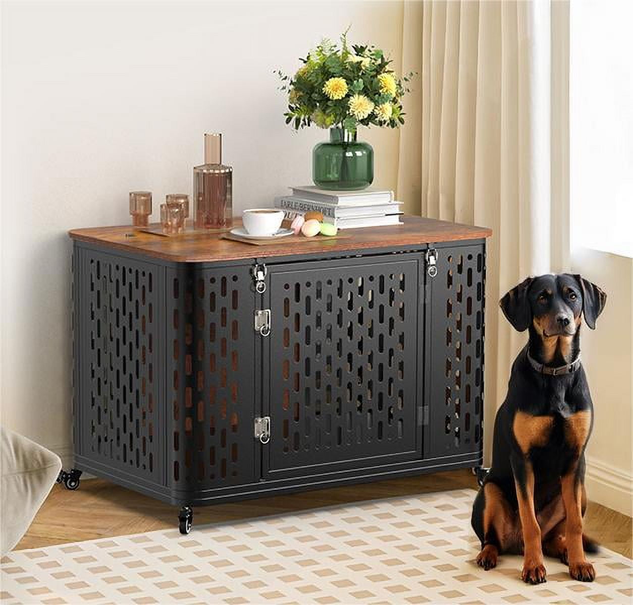 Gasky 38" Heavy Duty Dog Crate Furniture for Medium Dog, Chew Proof ...