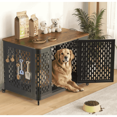Pefilos 32" Dog Cages Indoor for Dogs, Heavy Duty Dog Crate Furniture ...