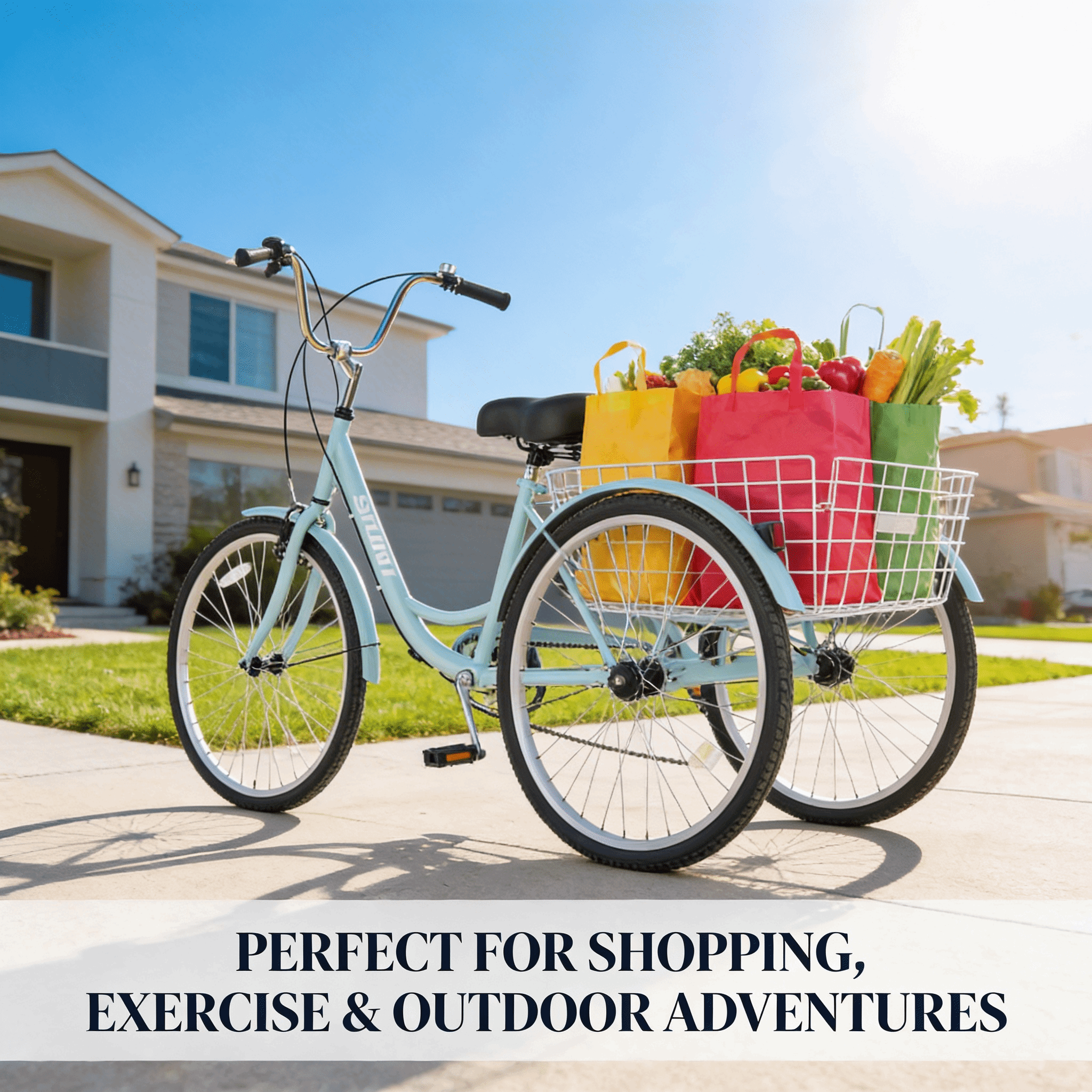 Naipo Adult Tricycle 7 Speed Trikes 3 Wheel 26'' Bikes for Adults ...
