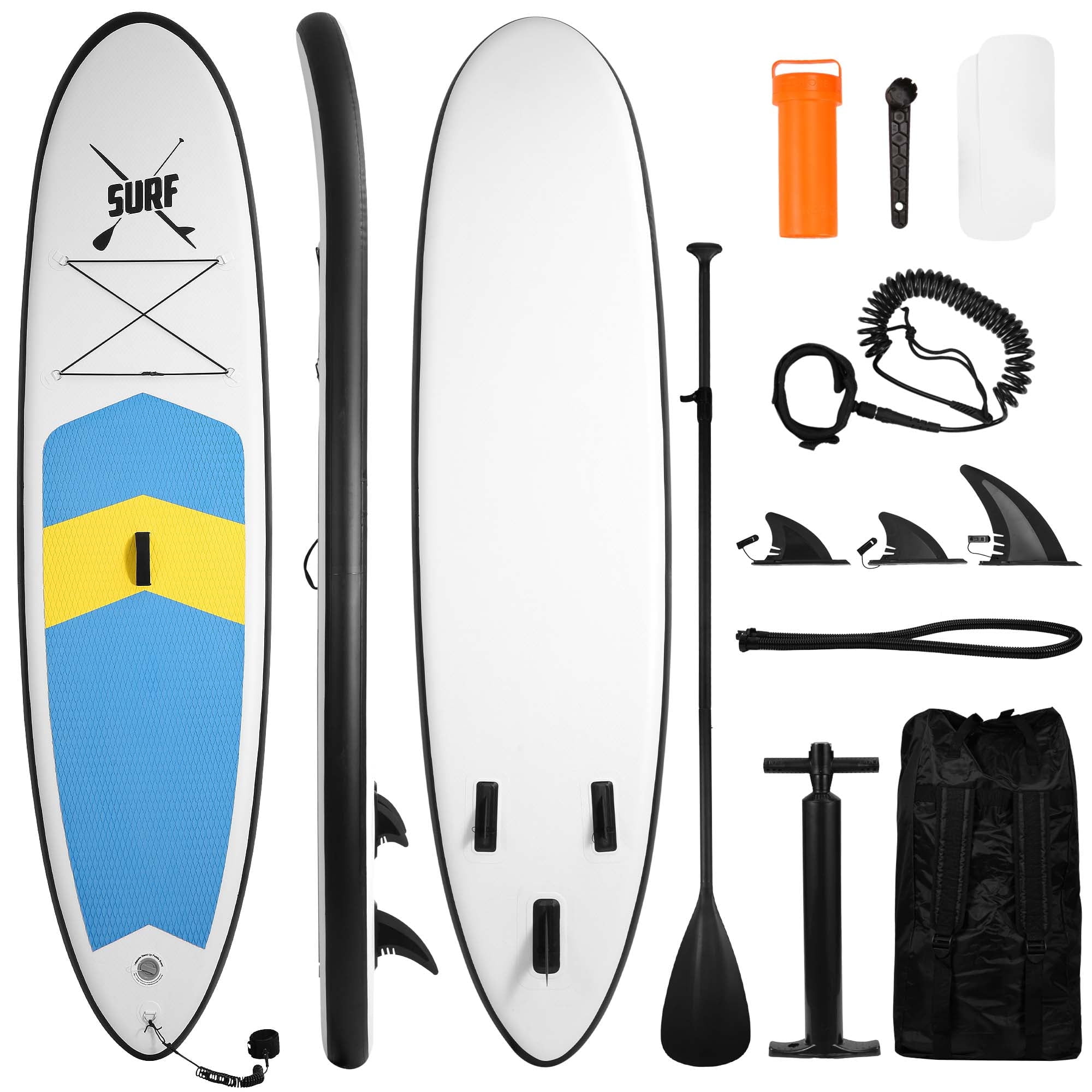 "Naipo Inflatable SUP Board, 120""x30""x6"", with Pump & Accessories ...