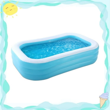 Bluescape 10ft Blue Inflatable Rectangular Family Pool, Age 6 & Up ...