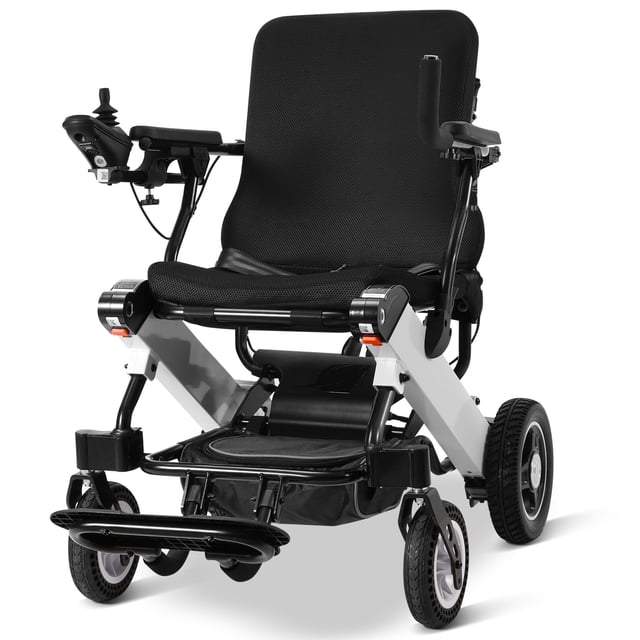 Naipo Lightweight Folding Electric Wheelchair, Portable Motorized ...
