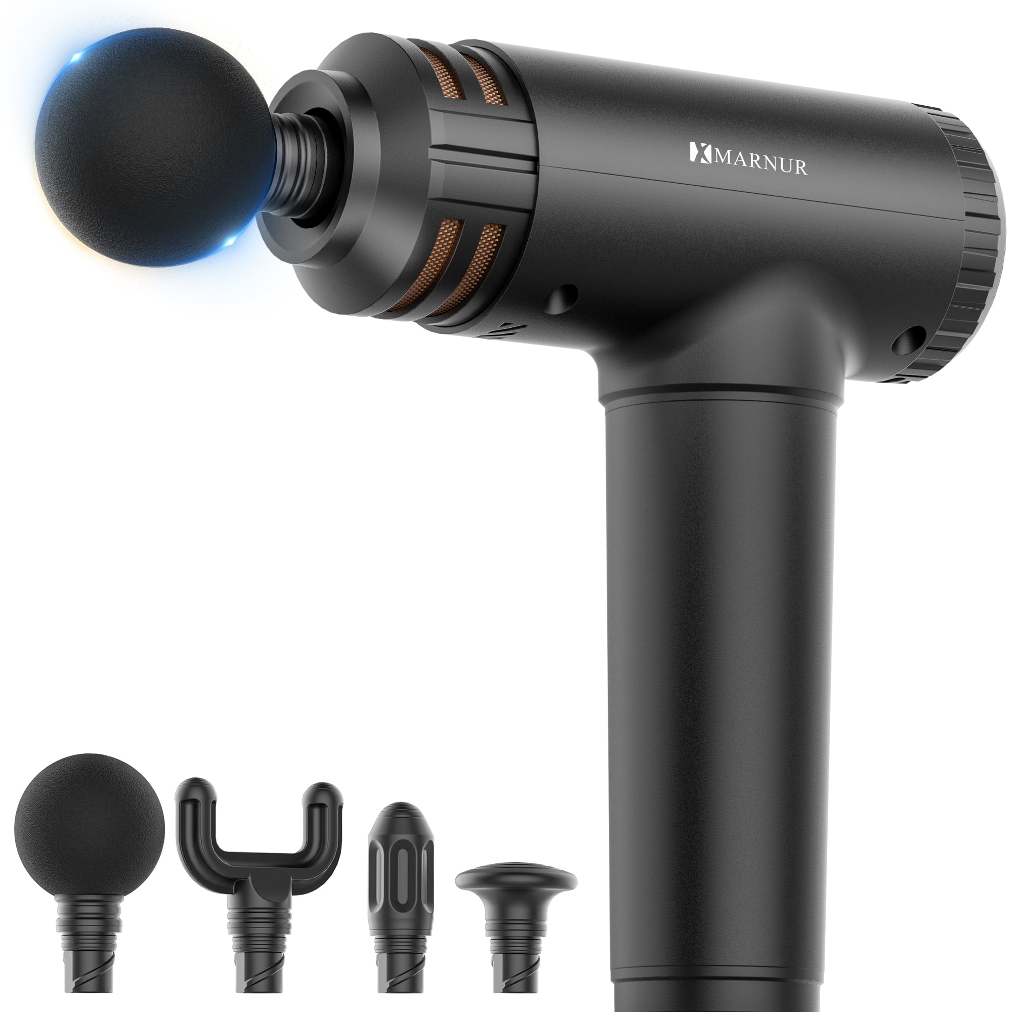 MARNUR Massage Gun Deep Tissue Percussion , 10 Speeds, 4 Heads, Quiet ...