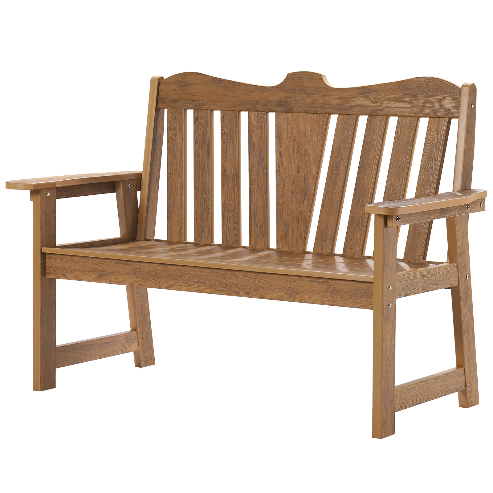 Weather Resistant Costway 50'' Solid Wood Patio Backyard 2-Seater ...