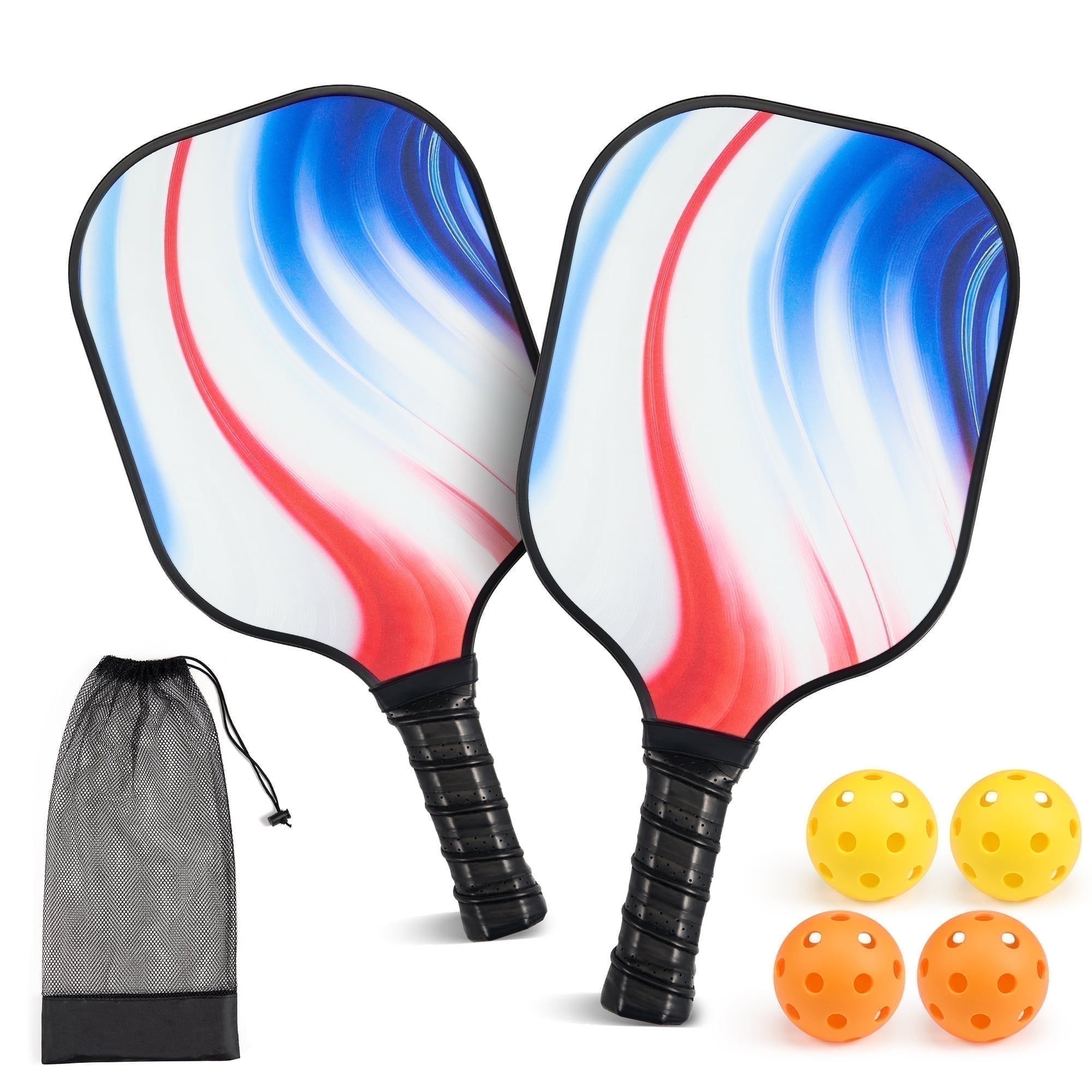 Naipo Pickleball Paddles Set with 2 Portable Pickle Ball Rackets ...