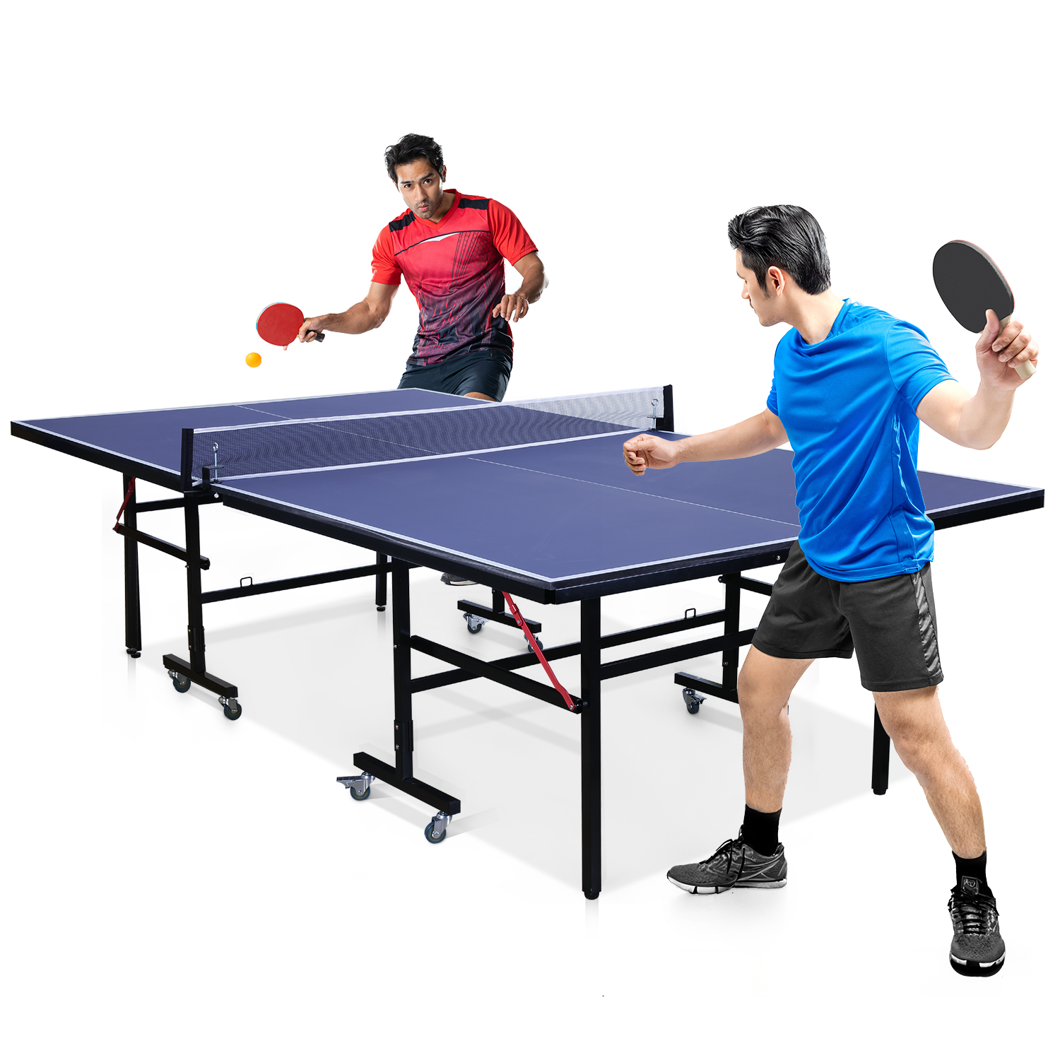 Aukfa 7-Piece Portable Ping Pong Table Set Tennis Game Table for Indoor ...