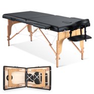 Saloniture Professional Portable Massage Table with Backrest - Burgundy ...