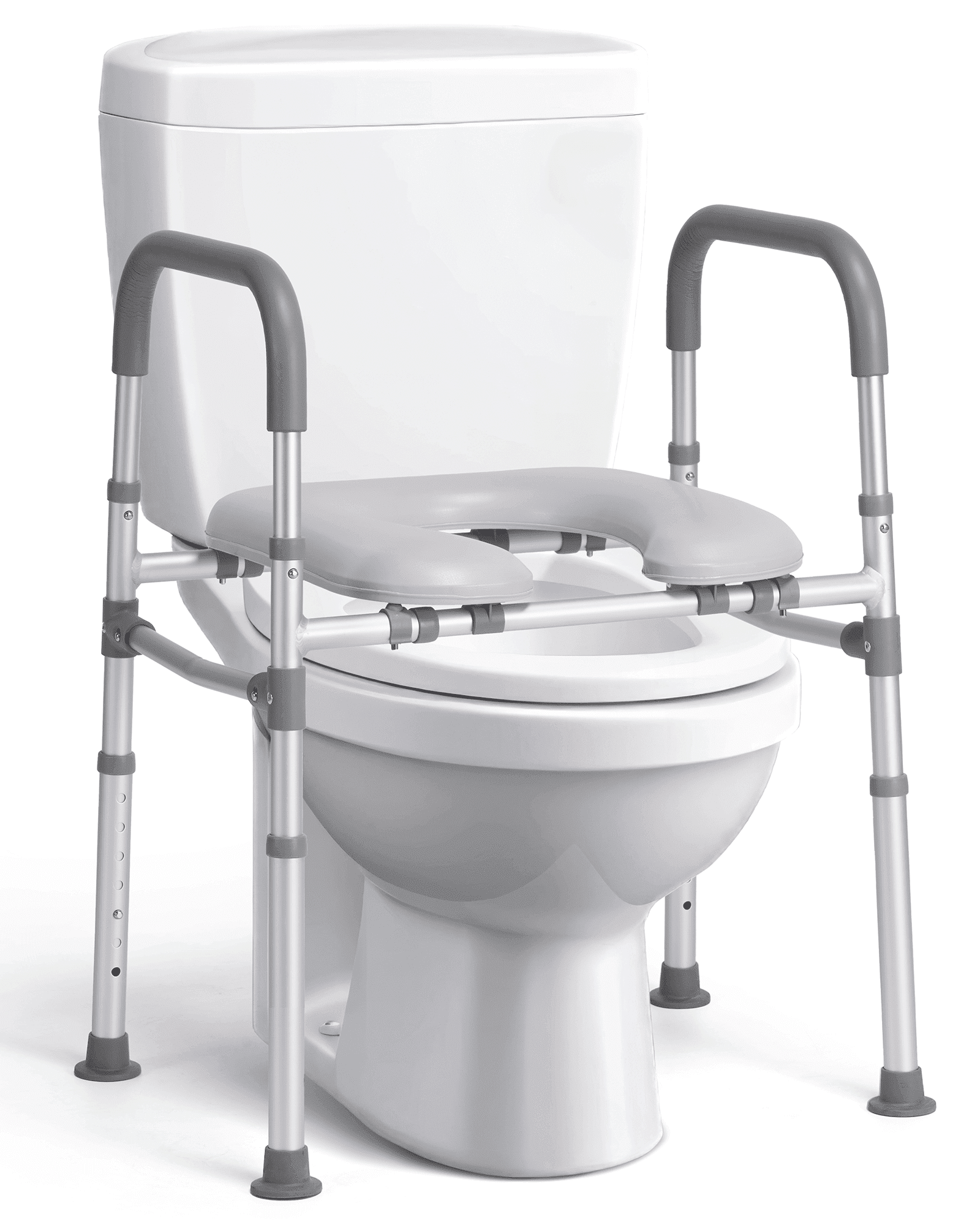 Naipo Raised Toilet Seat with Handles & Padded, Toilet Seat Risers for ...