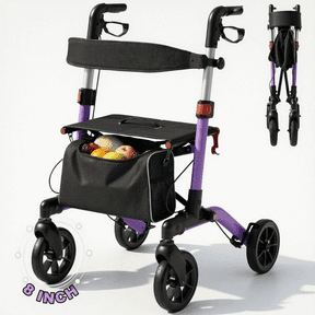 Vive Lightweight Rollator for Seniors – Ultra-Light, Foldable Walker ...