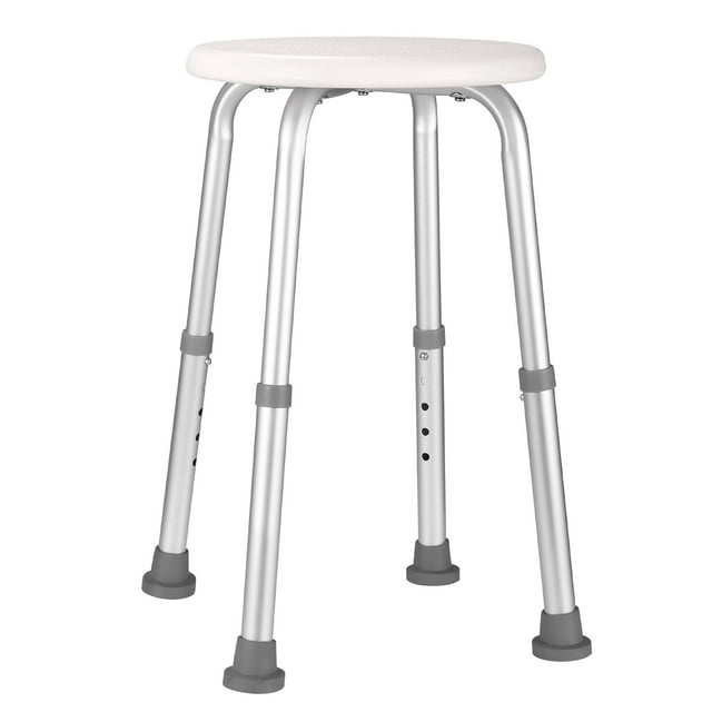 Naipo Adjustable Height Aluminium Shower Stool for Compact Bath Safety ...