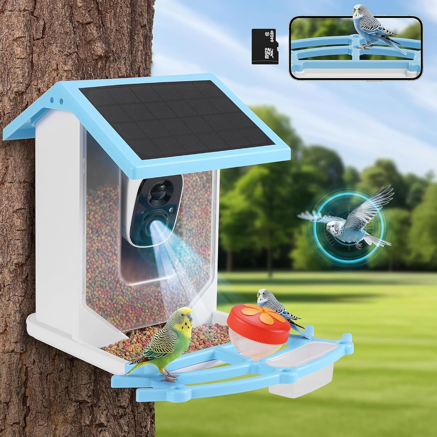 Naipo Smart Bird Feeder with Camera, Wireless, Auto Video Recording ...