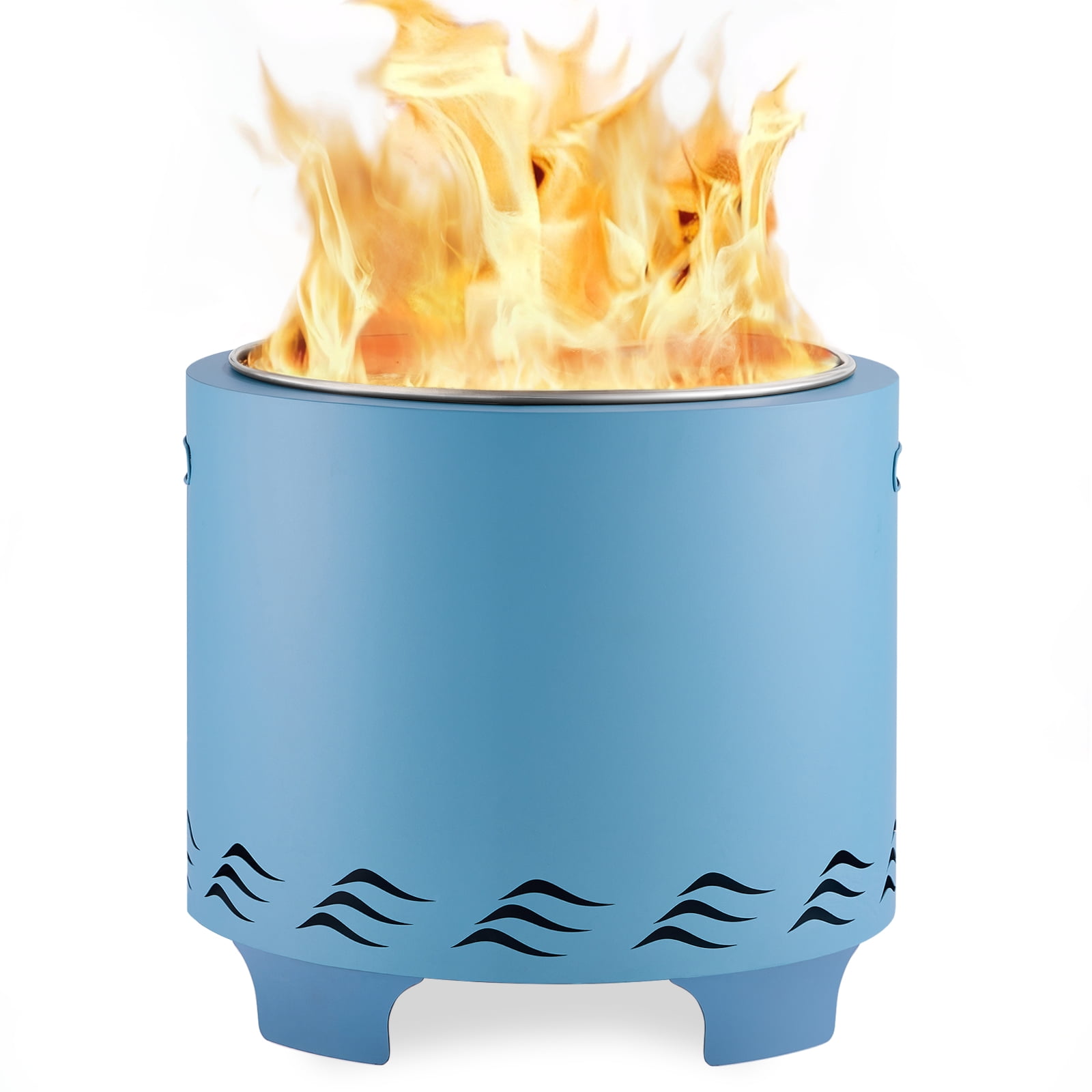 Naipo Smokeless Fire Pit, 20" Portable Stainless Steel Outdoor Fire Pit ...