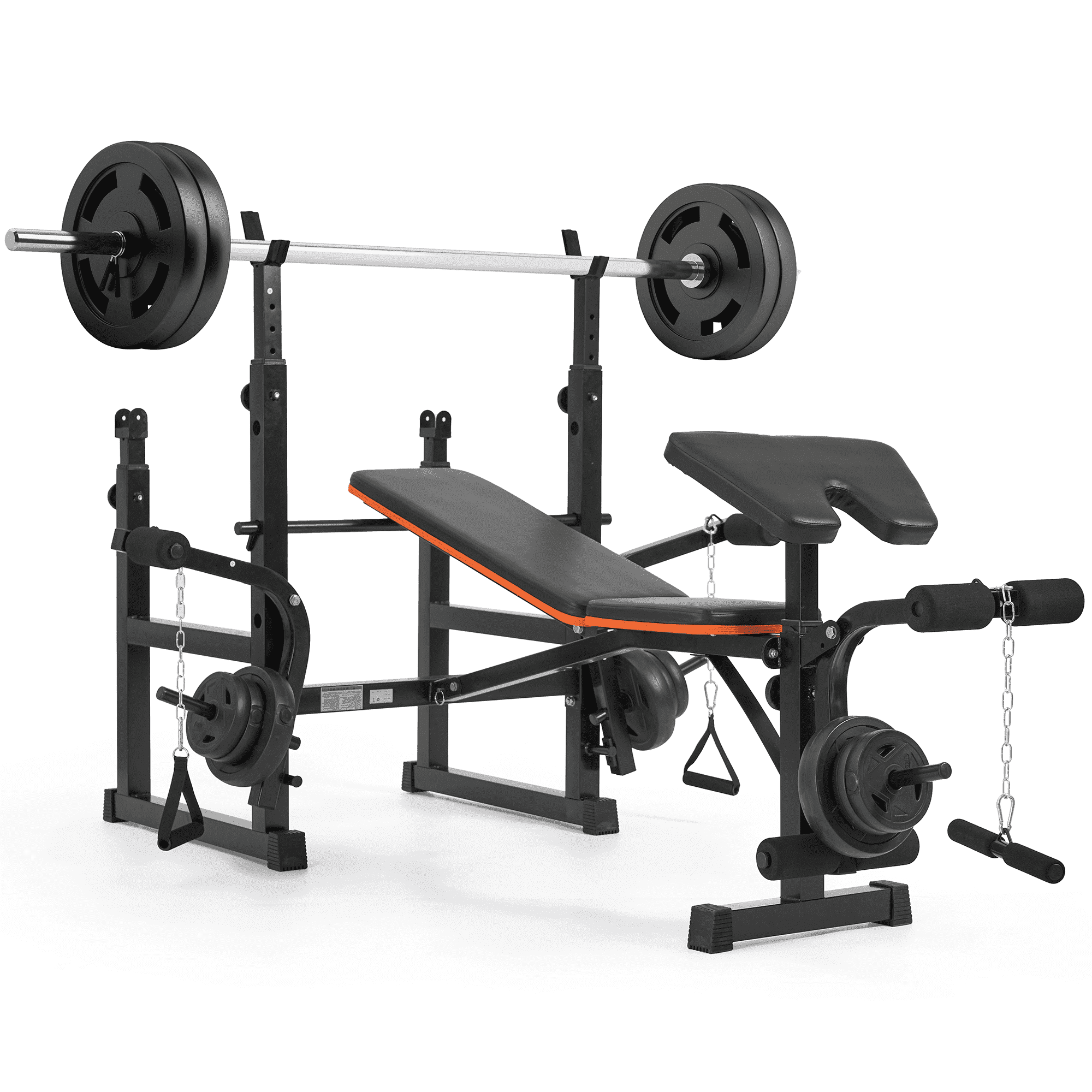 Naipo Weight Bench 600lbs Adjustable Workout Bench Set 7-in-1 Multi ...