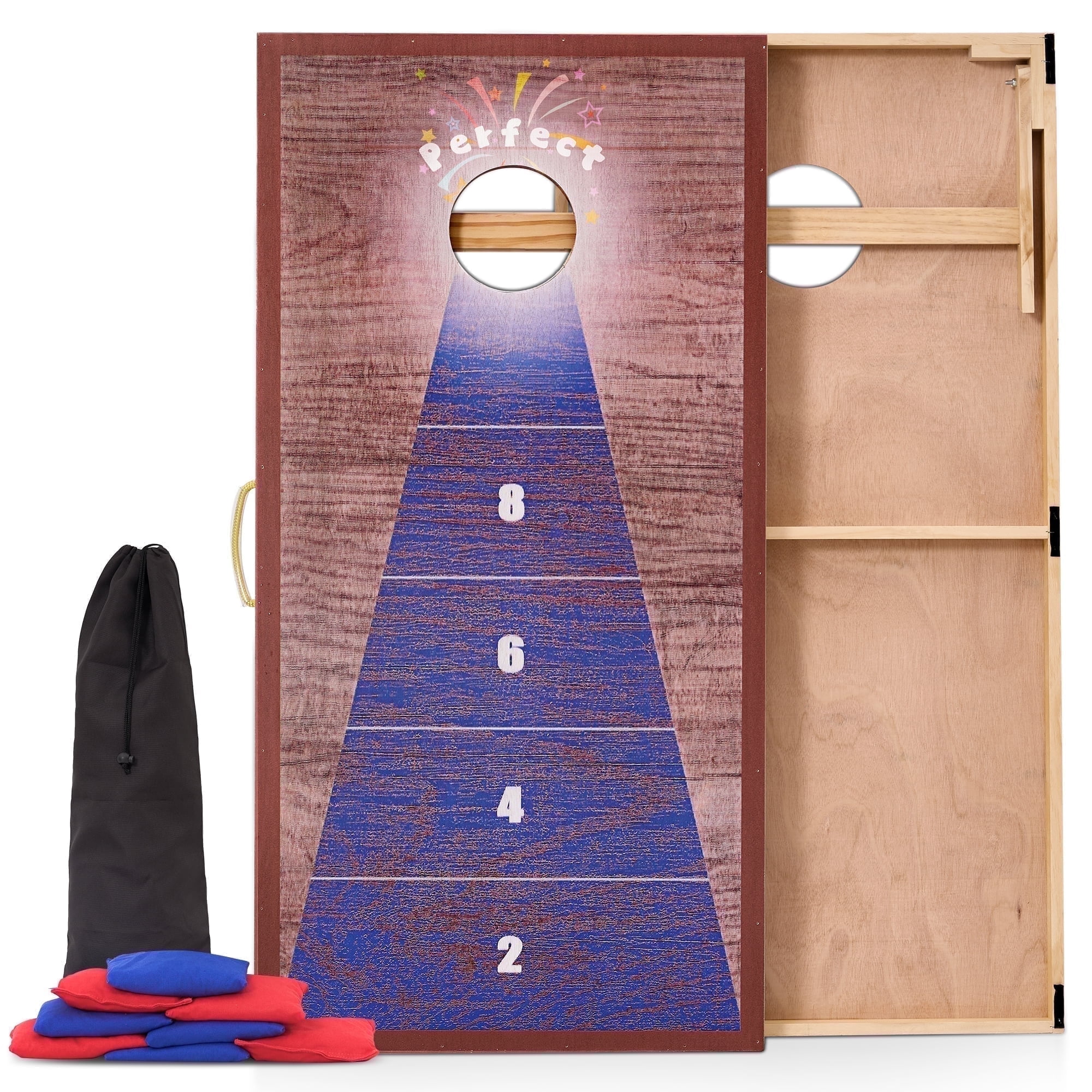 Naipo 4X2 FT Wooden Cornhole Game Set Bean Bags Cornhole Boards for ...