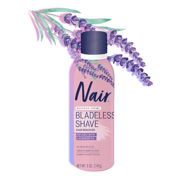 Nair Hair Remover Bladeless Shave Whipped Creme With Lavender Oil, 5 Oz ...
