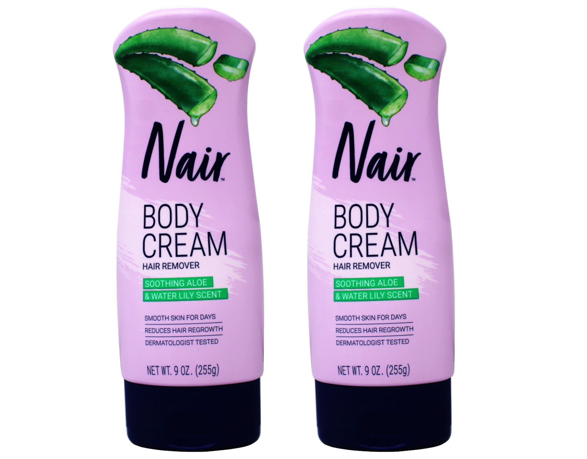 Nair Hair Remover Body Cream with Soothing Aloe and Water Lily Scent 9 Oz.,Pack of 2 - Walmart.com