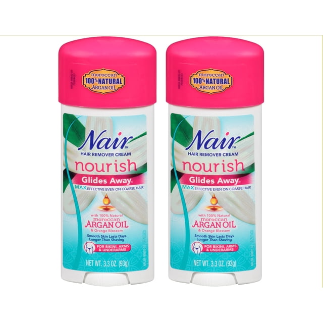 Nair Hair Remover Glides Away, Nourish with Argan Oil, 3.3 Ounce (97ml ...