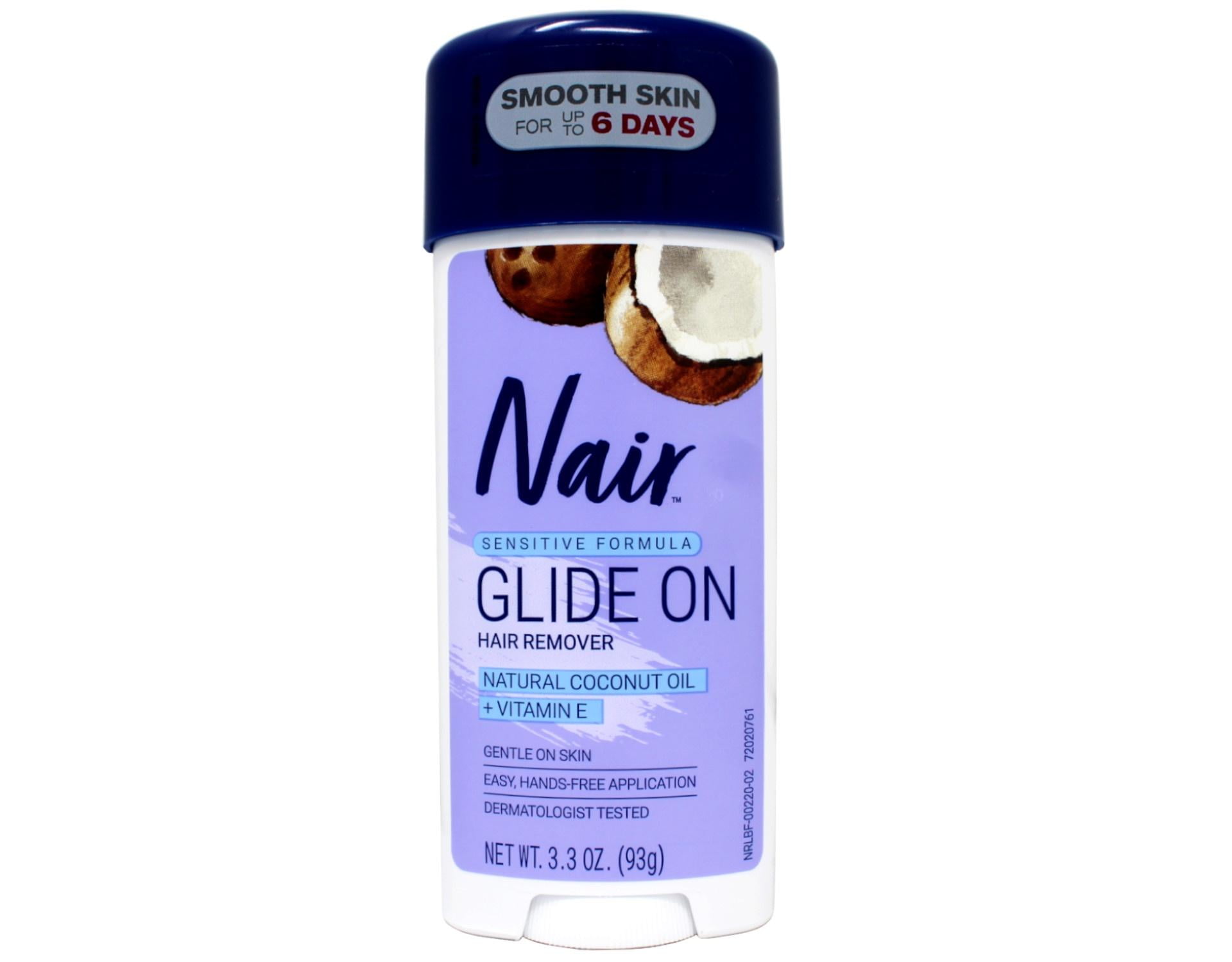 Nair Hair Remover Glides Away Sensitive Formula, Coconut Oil, 3.3 Oz ...