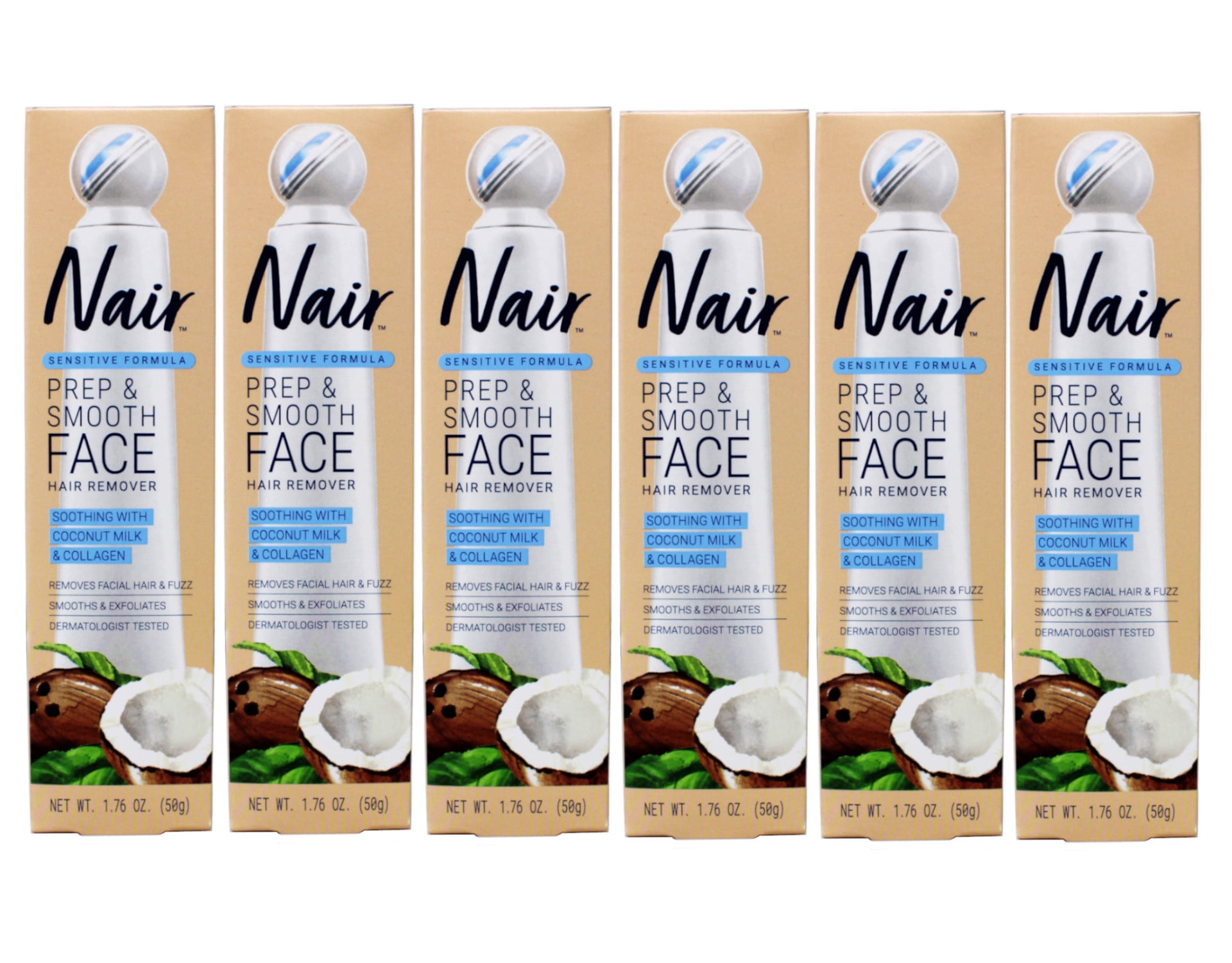 Nair Hair Remover Prep Smooth Face Hair Remover Sensitive, 1.76 Oz ...