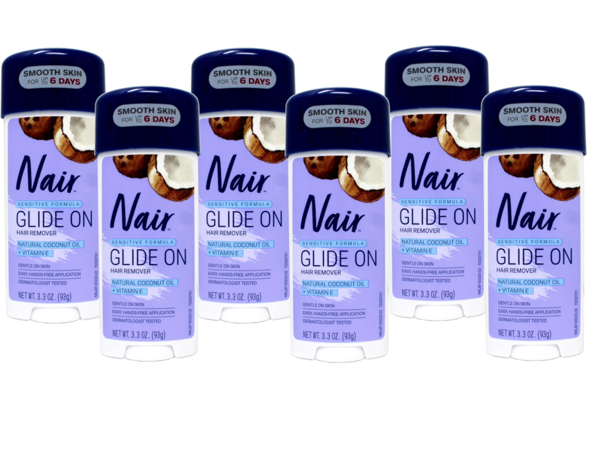 Nair Hair Remover Sensitive Formula Glide On Depilatory Cream 3.3 oz ...