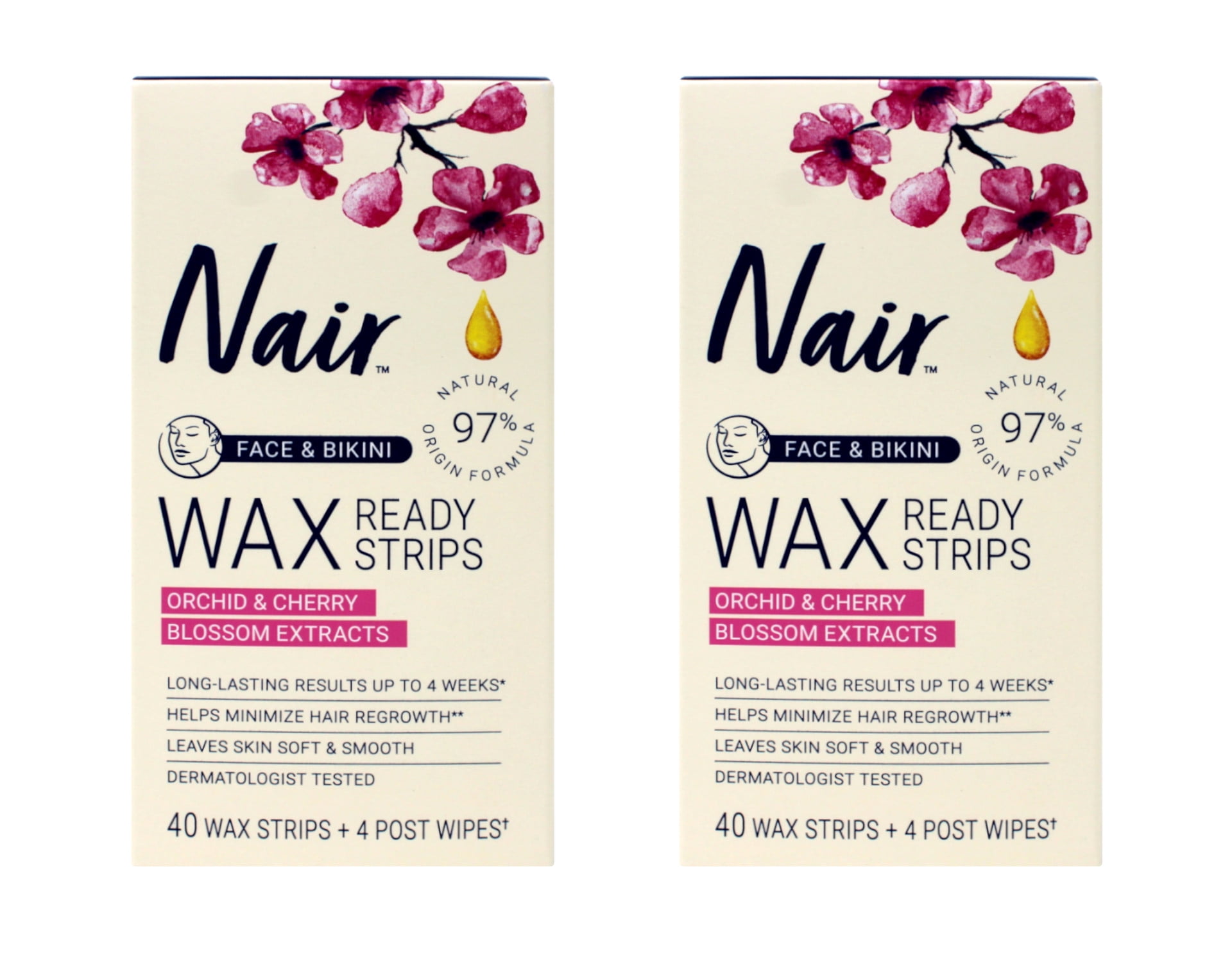Nair, Hair Remover Wax Ready Strips, 40 ea Pack of 2, Bikini - Walmart.com