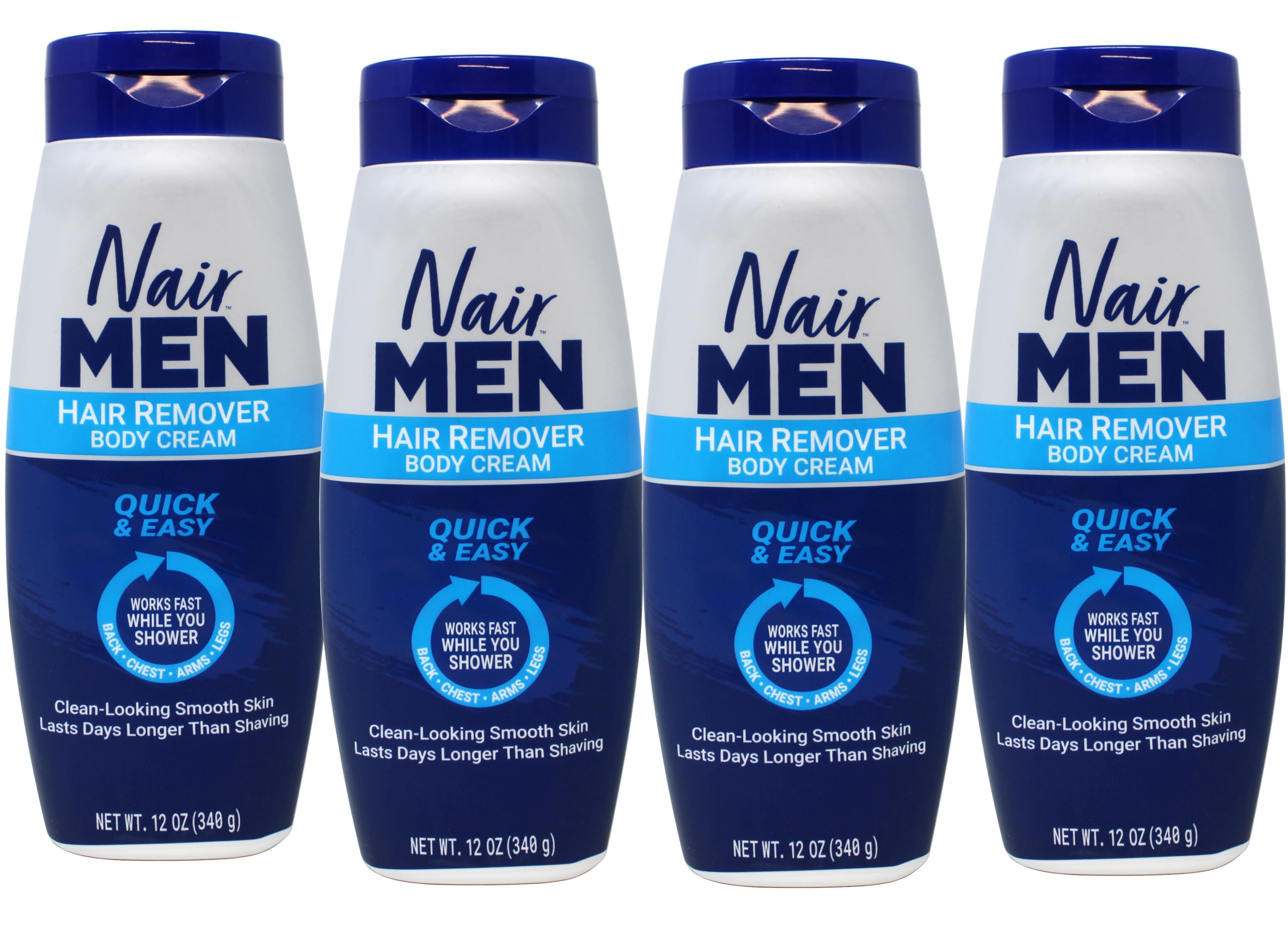 Nair Men Hair Remover Body Cream, Back, Chest, Arms, Legs, Works Fast ...