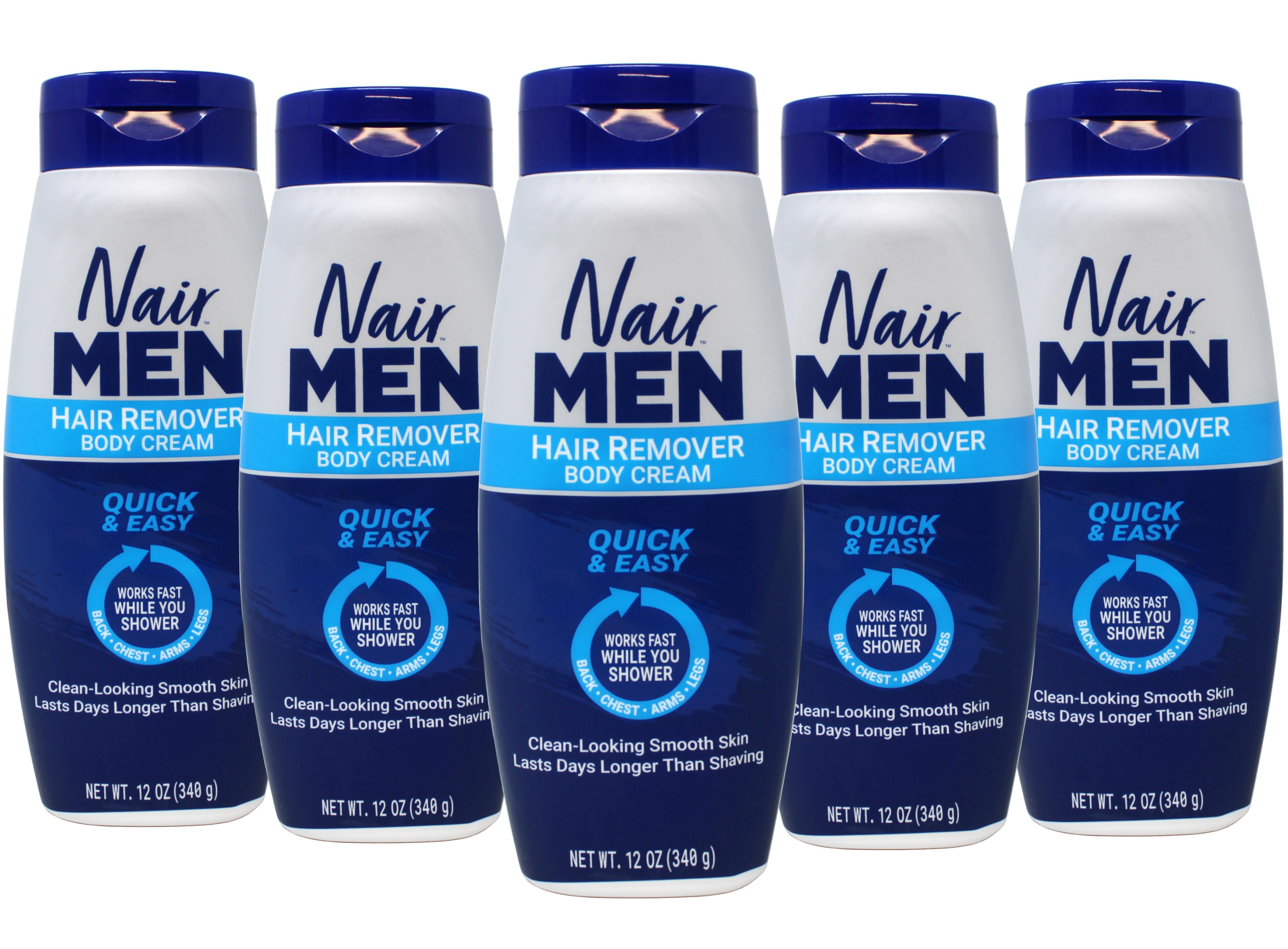 Nair Men Hair Remover Body Cream, Back, Chest, Arms, Legs, Works Fast ...