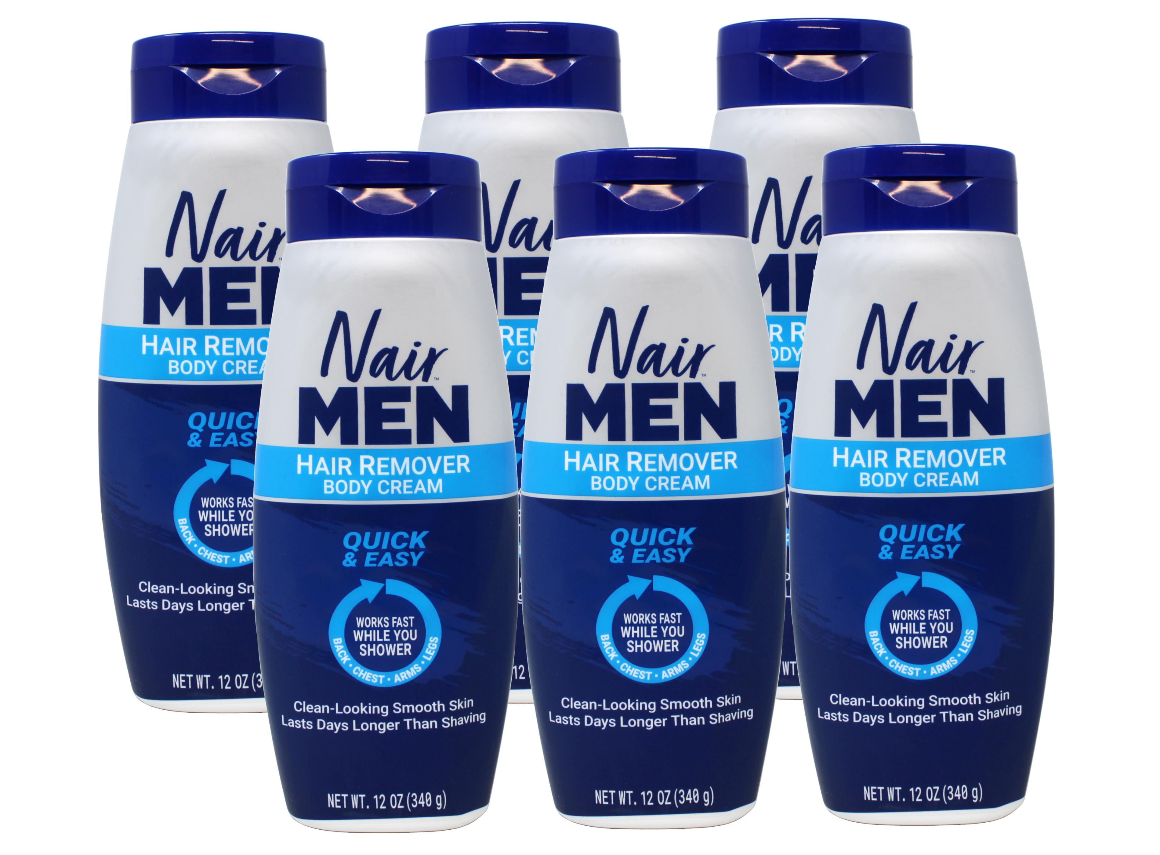 Nair Men Hair Remover Body Cream, Back, Chest, Arms, Legs, Works Fast ...