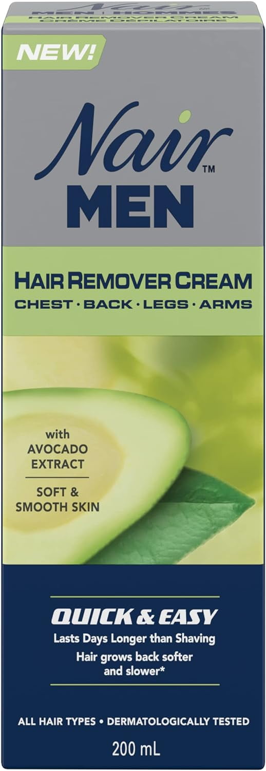 Nair Men Hair Remover Cream for Chest, Back, Legs & Arms with Avocado ...