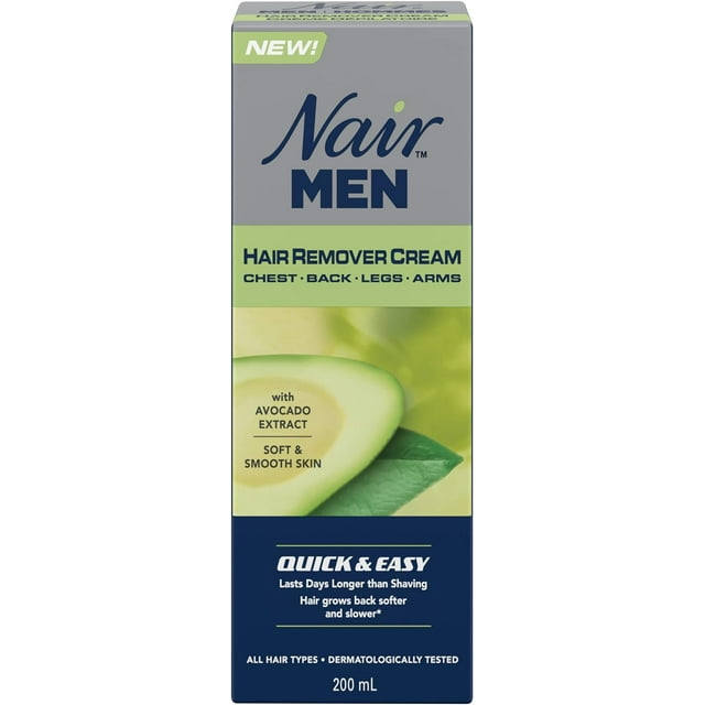 Nair Men Hair Remover Cream for Chest, Back, Legs & Arms with Avocado ...