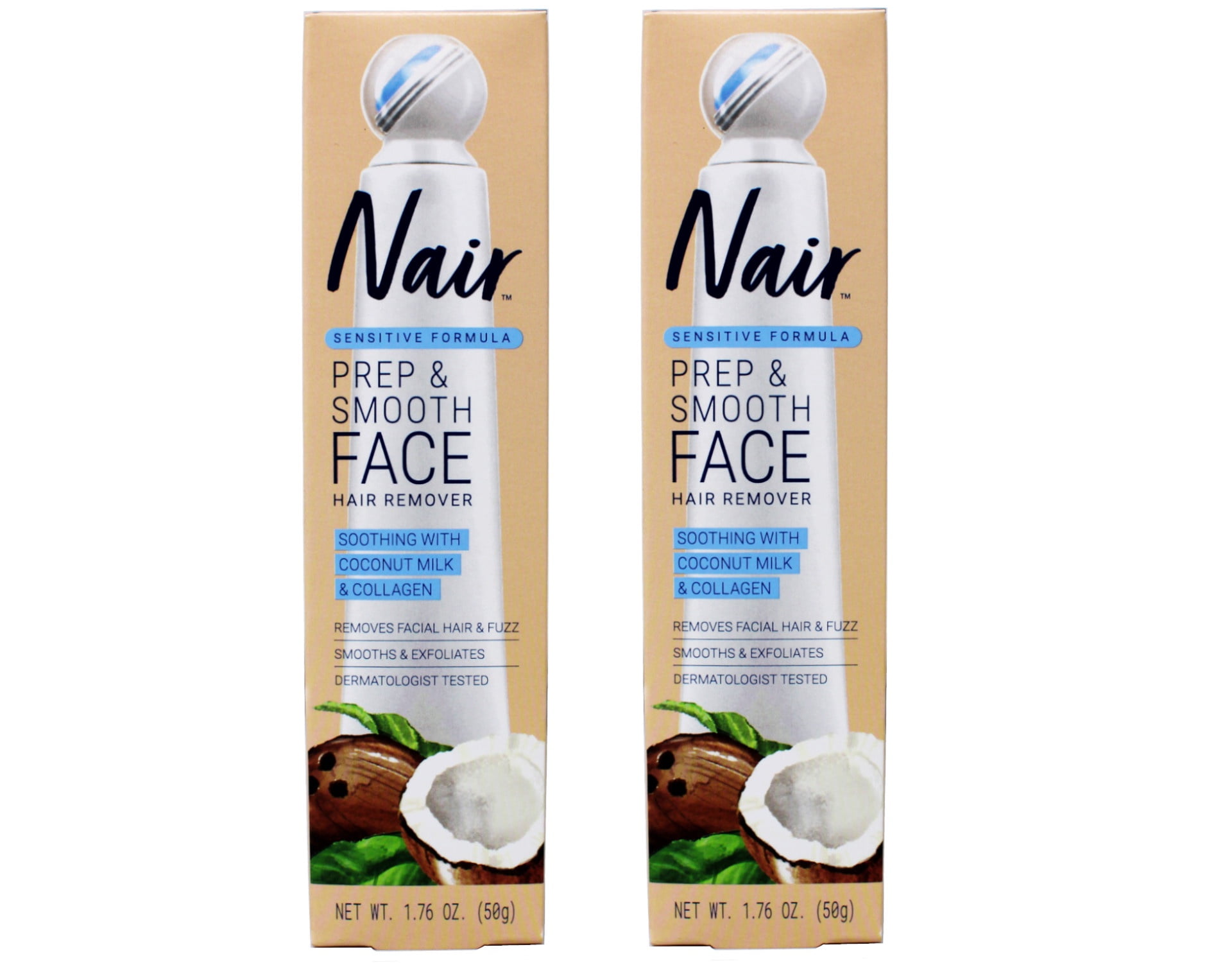 Nair Sensitive Formula Prep & Smooth Face Hair Remover, 1.76 Oz. - Pack ...