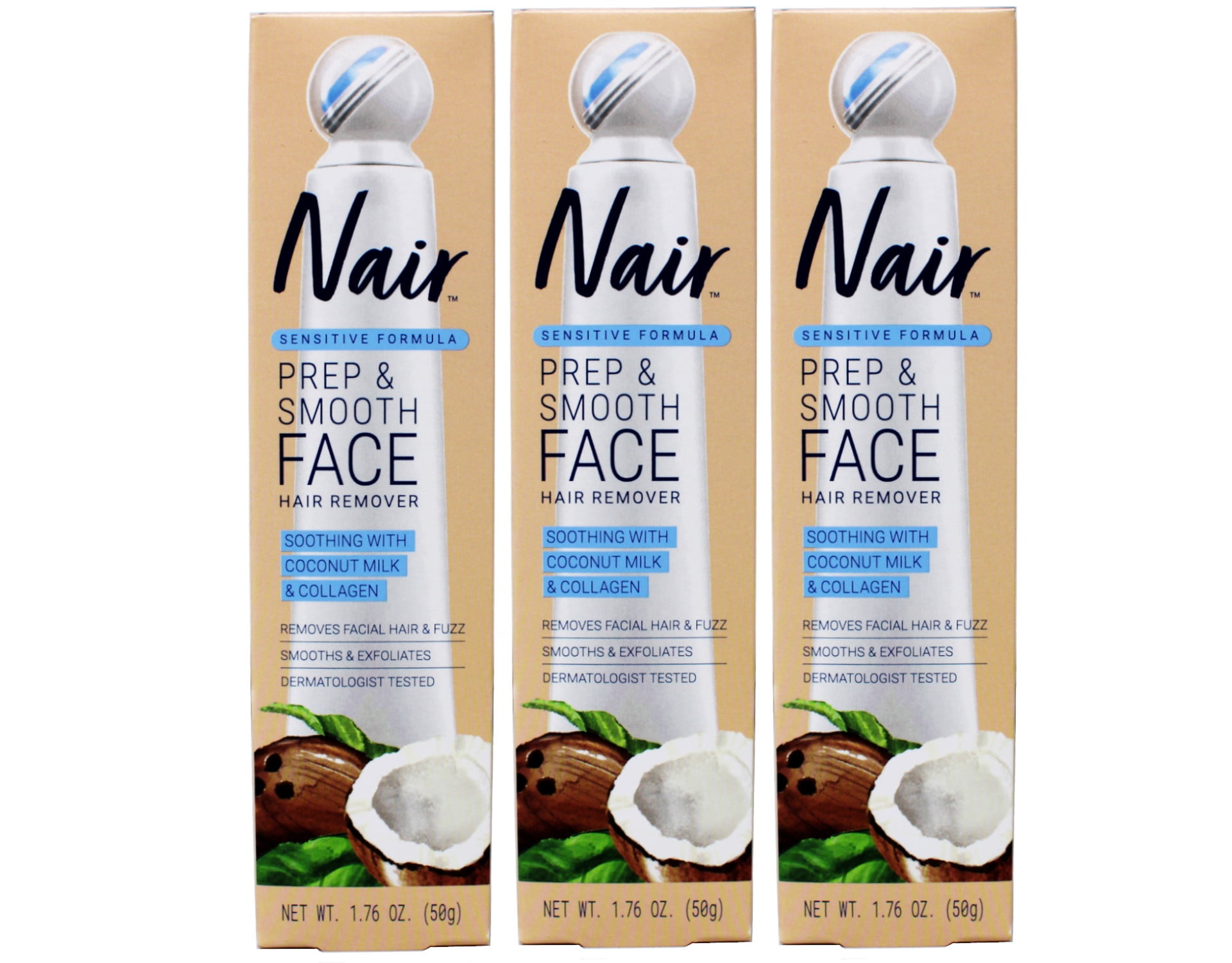 Nair Sensitive Formula Prep & Smooth Face Hair Remover, 1.76 Oz. - Pack ...
