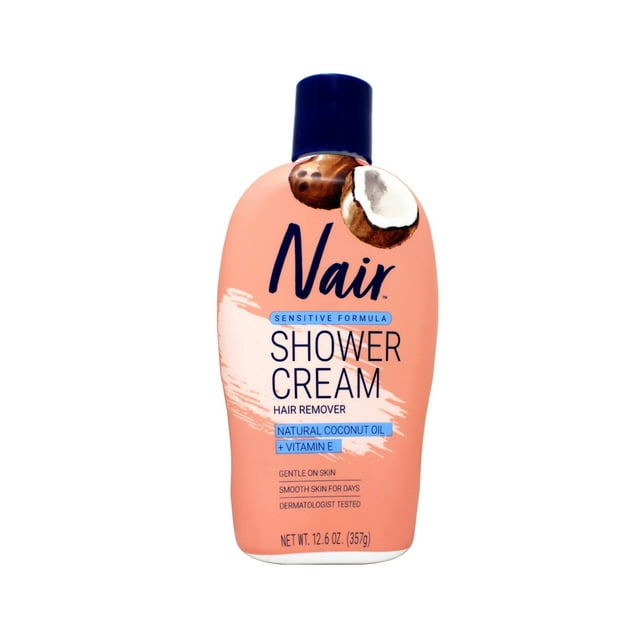 Nair Sensitive Formula Shower Cream Hair Remover with Coconut Oil and ...