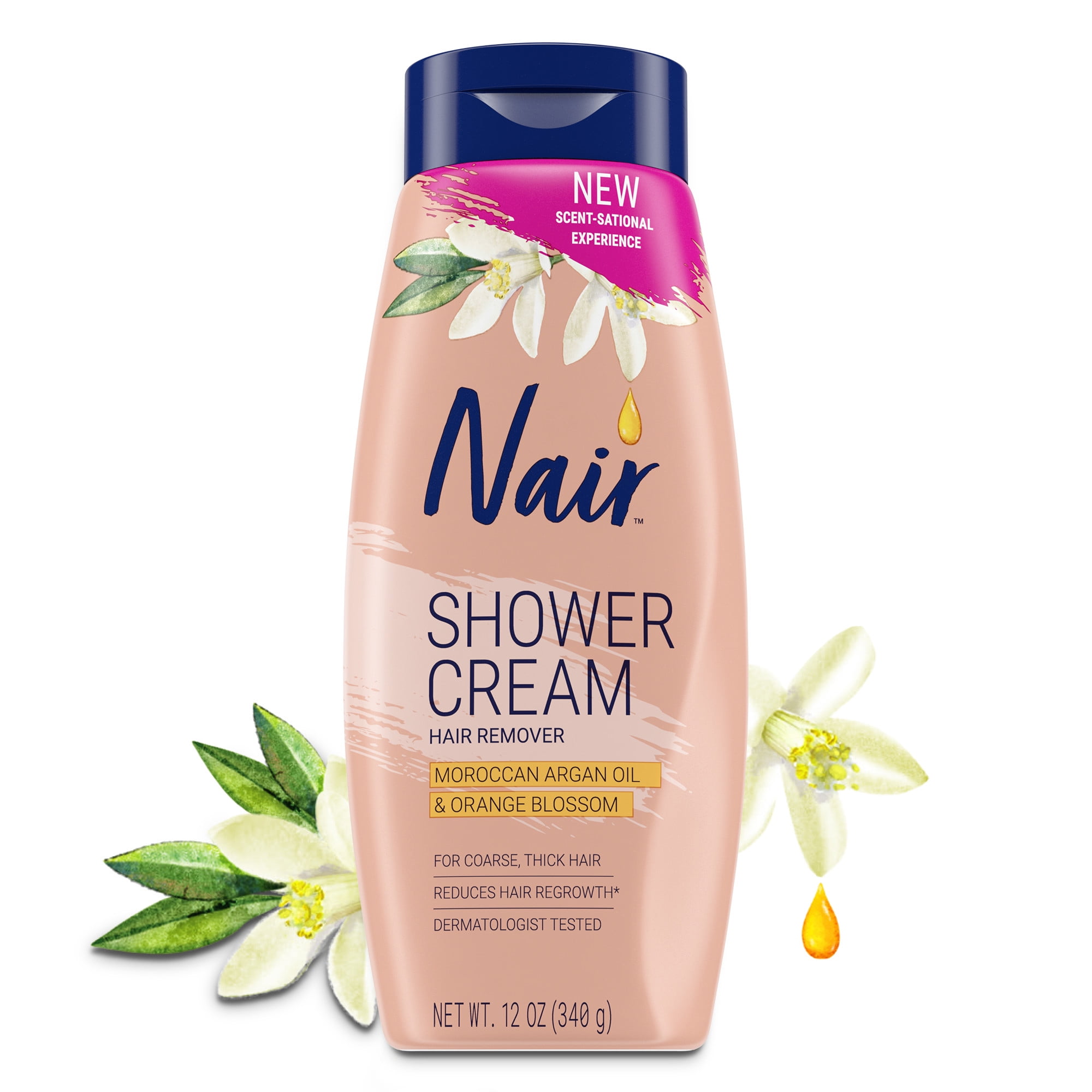 Nair Shower Cream Hair Remover with Moroccan Argan Oil and Orange ...