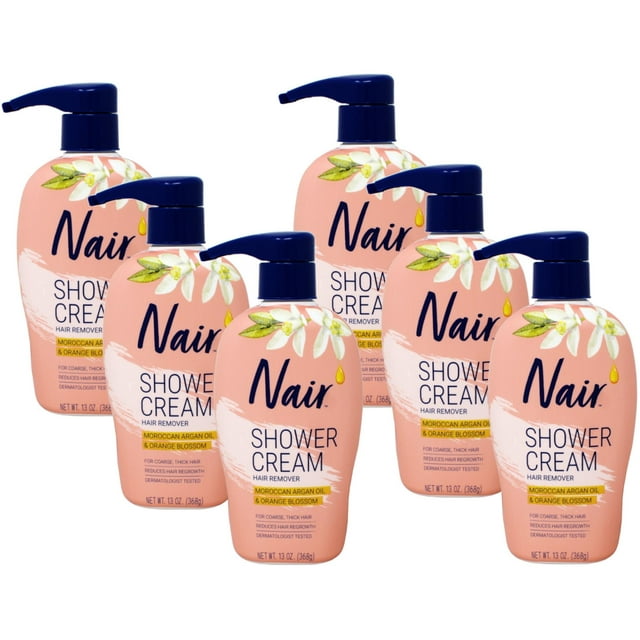 Nair Shower Power Moroccan Cream Max Hair Remover, 13 oz, 6 Pack ...